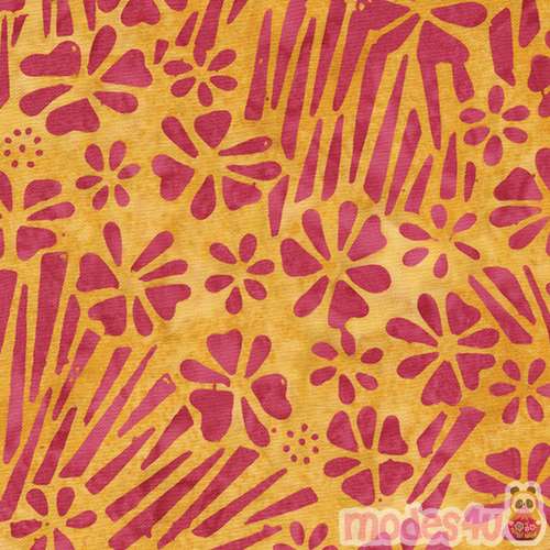 yellow orange batik hot pink flower fabric by Timeless Treasures Fabric ...