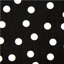 Black Robert Kaufman premium laminate fabric with polka dots ...