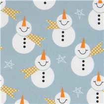 blue with Christmas snowman fabric by Copenhagen Print Factory ...