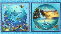 sea themed panel fabric by Quilting Treasures with dolphins - Animal ...