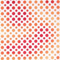 Tissu Quilting Treasures blanc avec des pois rouges, orange, orange ...