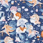 science molecule fabric blue Robert Kaufman Science Fair - modeS4u