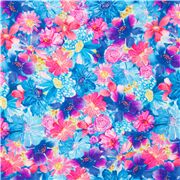 light blue designer rose fabric with little pink flowers - modeS4u