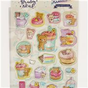 Korilakkuma and friends colorful shiny puffy San-X stickers - modeS4u