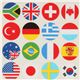 Cosmo cream fabric with colorful country flag badges Fabric by Cosmo ...