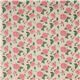 Cosmo natural color cotton-linen fabric with pink retro flowers Fabric ...
