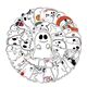 Friendly ghosts 50 unique designs flake diecut sticker pack - modes4u