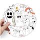Friendly ghosts 50 unique designs flake diecut sticker pack - modes4u