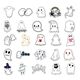 Friendly ghosts 50 unique designs flake diecut sticker pack - modes4u