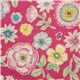 Japanese pink canvas fuchsia fabric with colorful flowers daisy Fabric ...