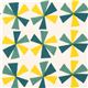 Tissu bio Birch Frolic, motif de moulinets, ton sarcelle Fabric by ...