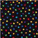 Robert Kaufman black fabric with rainbow polka dots Fabric by Robert ...