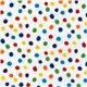 Robert Kaufman white fabric with mini rainbow polka dots Fabric by ...