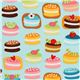 aqua fabric colourful macaroons Robert Kaufman kawaii Fabric by Robert ...
