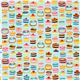 aqua fabric colourful macaroons Robert Kaufman kawaii Fabric by Robert ...