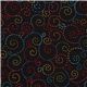 black Timeless Treasures colorful knitted swirls fabric Fabric by ...