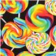 black colorful lollipop fabric Timeless Treasures Fabric by Timeless ...