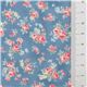 blue Quilt Gate fabric with mini retro rose pattern Fabric by Cosmo ...