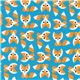 blue cute fox animal laminate organic fabric by Cloud 9 Fox Fabric by ...