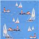 blue with white sailboat lighthouse Michael Miller fabric Windward ...