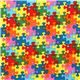 colorful jigsaw puzzle fabric Summertime Elizabeth's Studio from the ...