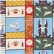colorful sea creature panel birch organic fabric from the USA - modeS4u