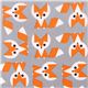 grey Cloud 9 fox animal organic fabric Picture Pie Fabric by Cloud 9 ...