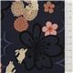 navy blue pink sakura flower white rabbit Japanese cotton fabric Fabric ...