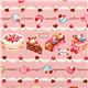 pink Cosmo pastry stripes sweets fabric Japan Fabric by Cosmo - modeS4u