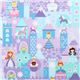 purple ice princess castle fabric with silver glitter Timeless ...