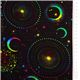 rainbow color space fabric by Timeless Treasures with moon and stars ...