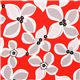 red Serafina flower fabric by Timeless Treasures caliente Fabric by ...