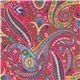 Roter Stoff mit Paisley-Muster und Blumen von Quilting Treasures - modeS4u