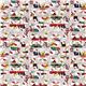 white Hello Kitty colorful comic manga story oxford fabric Fabric by ...