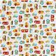 white camper caravan fabric by Robert Kaufman from the USA - modeS4u