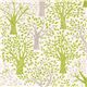 white cotton fabric green trees grey leaves by Michael Miller Fabric by ...