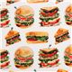 white hamburger Fast Food fabric Robert Kaufman Let's Do Lunch Fabric ...