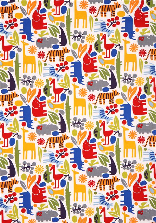 2-D Zoo zoo animal fabric Alexander Henry new primary Fabric by Cram ...