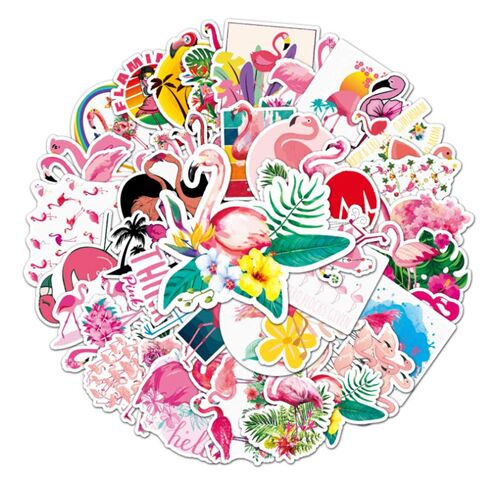 50 unique stickers per pack cute flamingo bird theme - modes4u