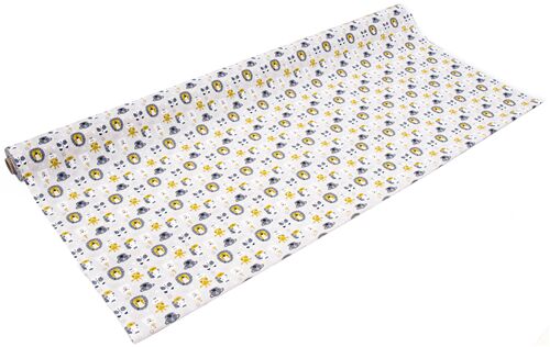 Animal portraits rows Stof France light grey fabric extra wide - modeS4u