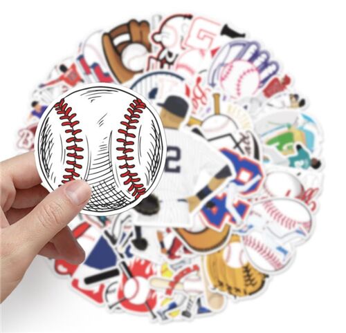 Baseball 50 diecut sticker pack unique sports designs mitt lips - modes4u