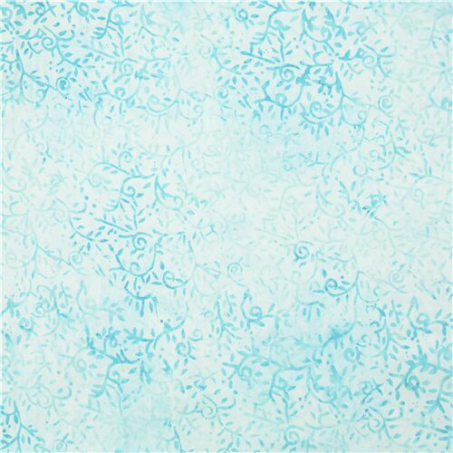 Batik Timeless Treasures fabric light blue delicate scrolling foliage ...