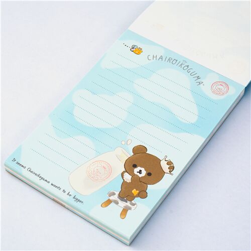 Blue Charoi Koguma and milk memo pad by San-X - modes4u