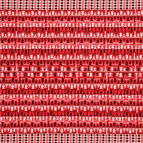 Checkmate double border chess game fabric Michael Miller - modeS4u