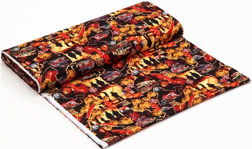 Elizabeth's Studio fire and firefighter themed fabric - modeS4u