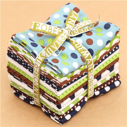Fat Quarter fabric bundle dots boy blue by Robert Kaufman - modes4u