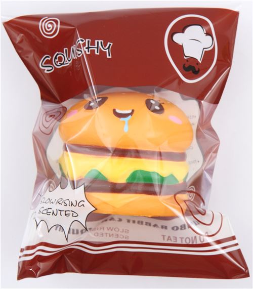 Faulty - scented double hamburger with a face food cheeseburger squishy ...