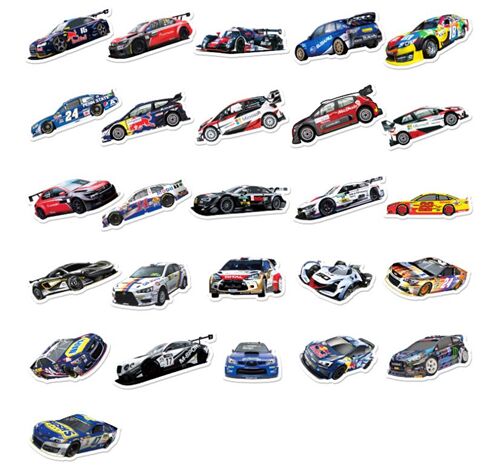 Flake motorcar diecut racing sticker pack unique designs vehicle - modes4u