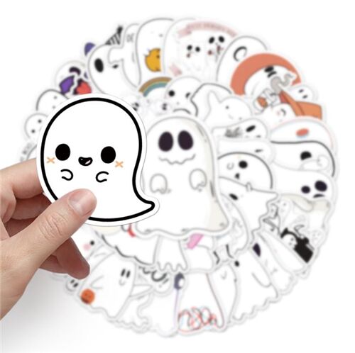 Friendly ghosts 50 unique designs flake diecut sticker pack - modes4u