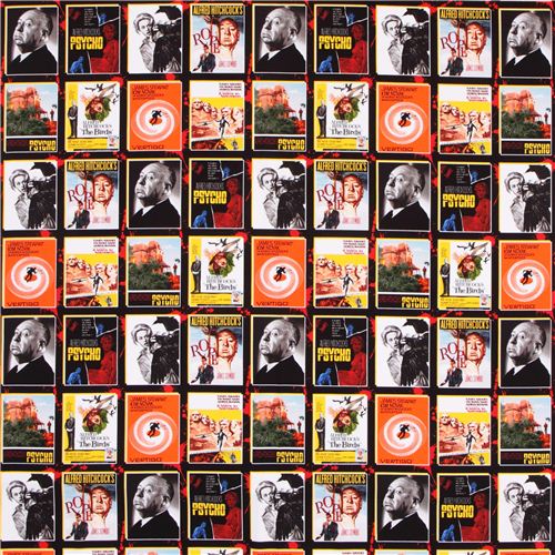 Hitchcock film fabric Robert Kaufman Classic Horror Films Fabric by ...